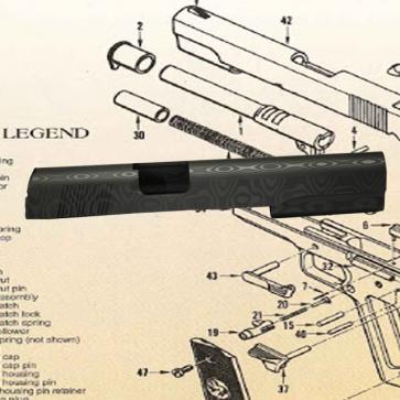 45acp Long 6" Slide, Damascus | Caspian Arms